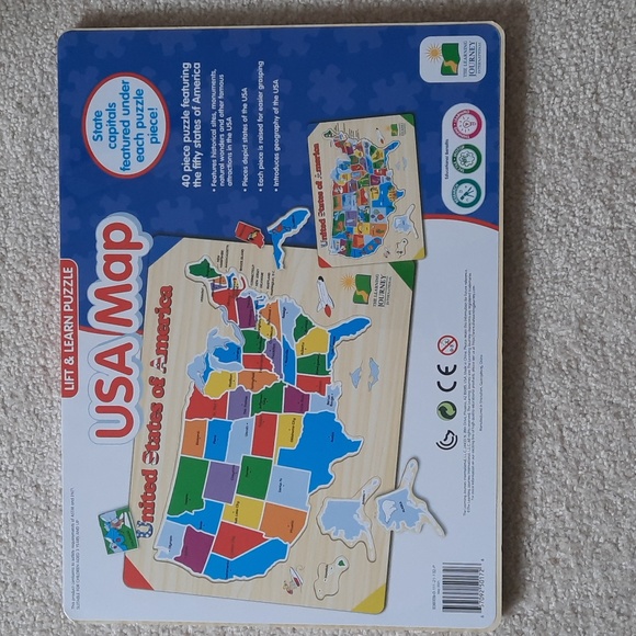 Toys | 3 For 3 Usa Map Lift And Learn Puzzle | Poshmark